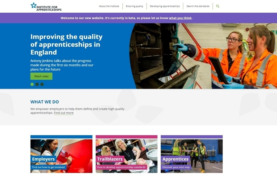Welcome to our new website – Institute for Apprenticeships and ...